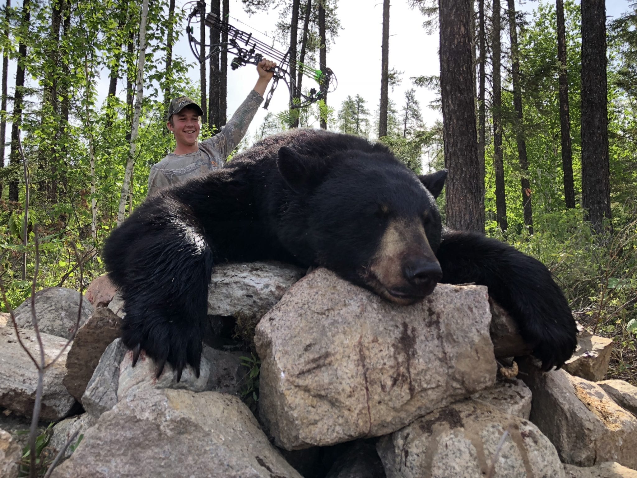 280 lb - Black bear in Quebec Canada by Jaydon Riehl | Bowhunting.com